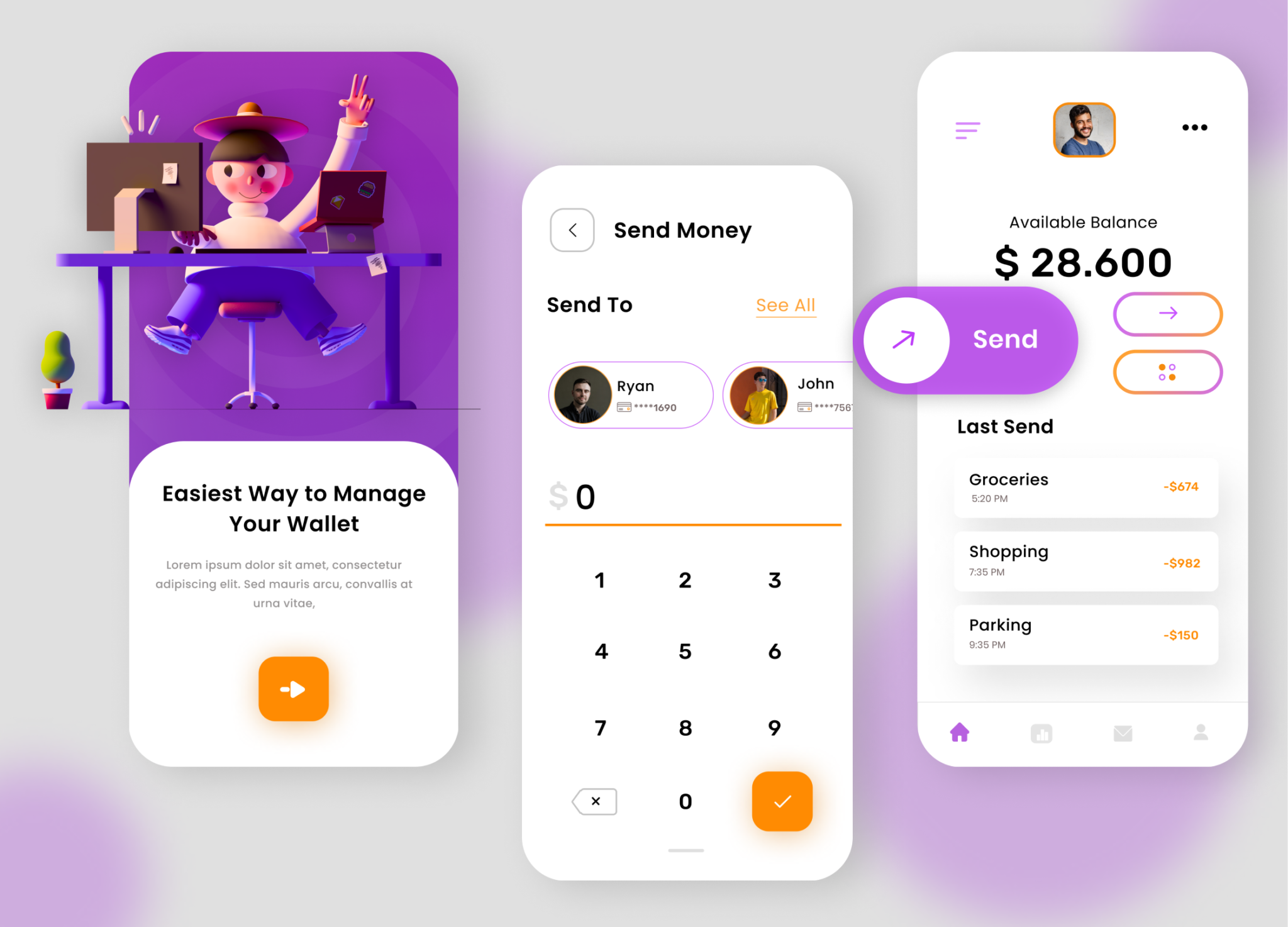 Free E-Wallet Concept UI Kit Free E-Wallet Concept UI Kit