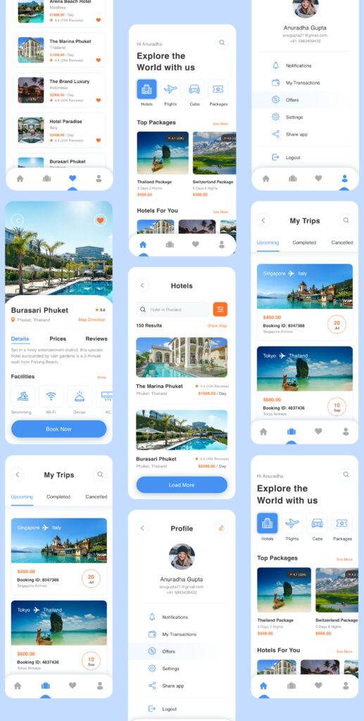 Great Travel App UI Kit Screens - PSD for Website, Mobile App UI by ... Great Travel App UI Kit Screens - PSD for Website, Mobile App UI by ...